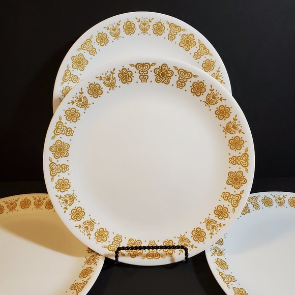 Corelle | Dining | Corelle Butterfly Gold Dinner Plates Corning White ...